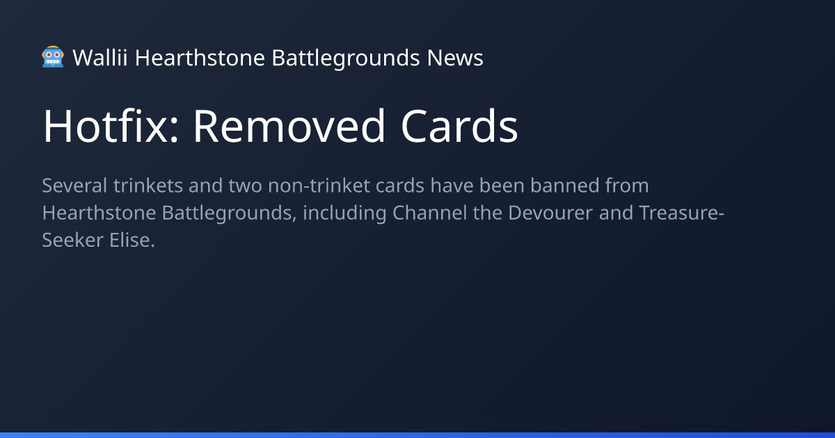 Hotfix: Removed Cards | wallii
